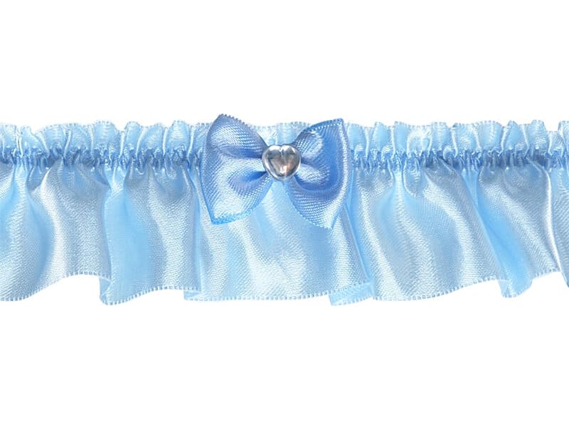 Svatební podvazek pro nevěstu v modré barvě se srdíčkem - Svět svateb.cz